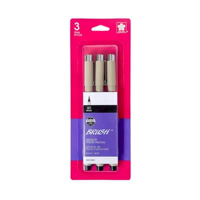 Pigma® Black Brush Pens, 3ct. | Michaels