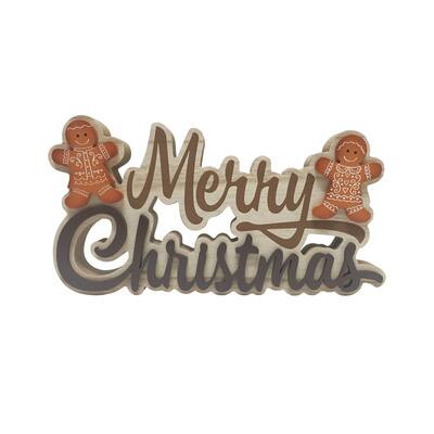 13.75" Gingerbread Merry Christmas Die Cut Tabletop Sign by Ashland ...
