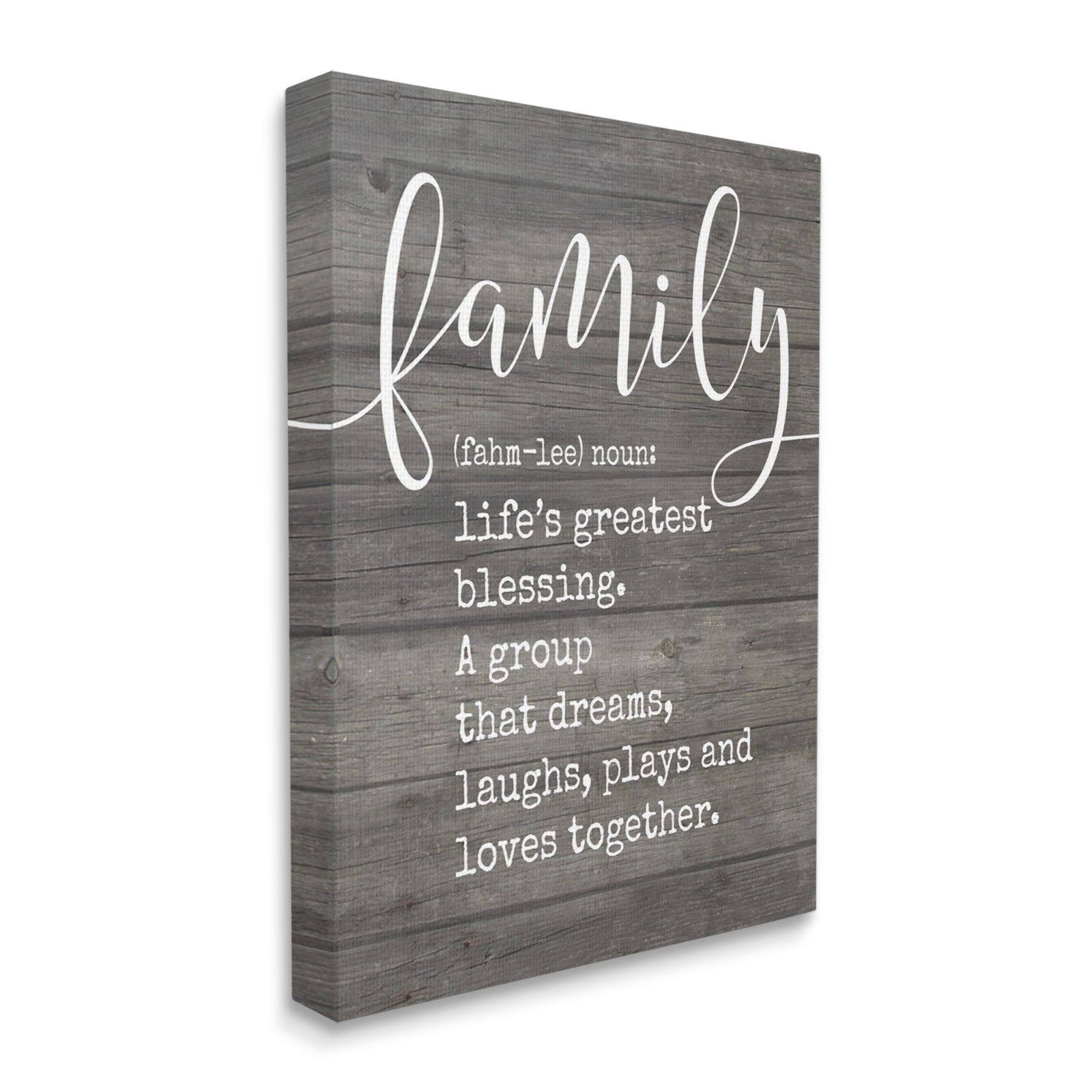 Stupell Industries Family Definition Planked Canvas Wall Art | Michaels