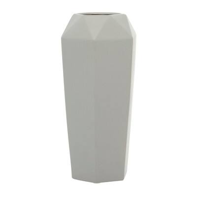 14" Light Gray Matte Stoneware Contemporary Vase | Michaels