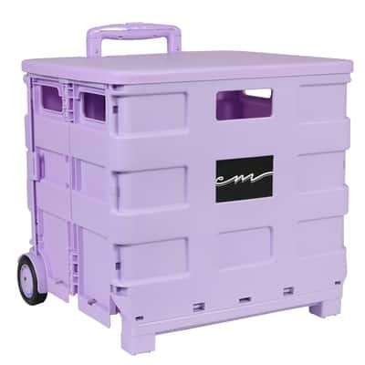 Everything Mary Collapsible Rolling Cart with Lid, Color: Purple | Michaels