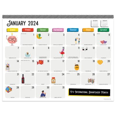 TF Publishing 2024 Every Day's A Holiday Medium Desk Pad Monthly ...