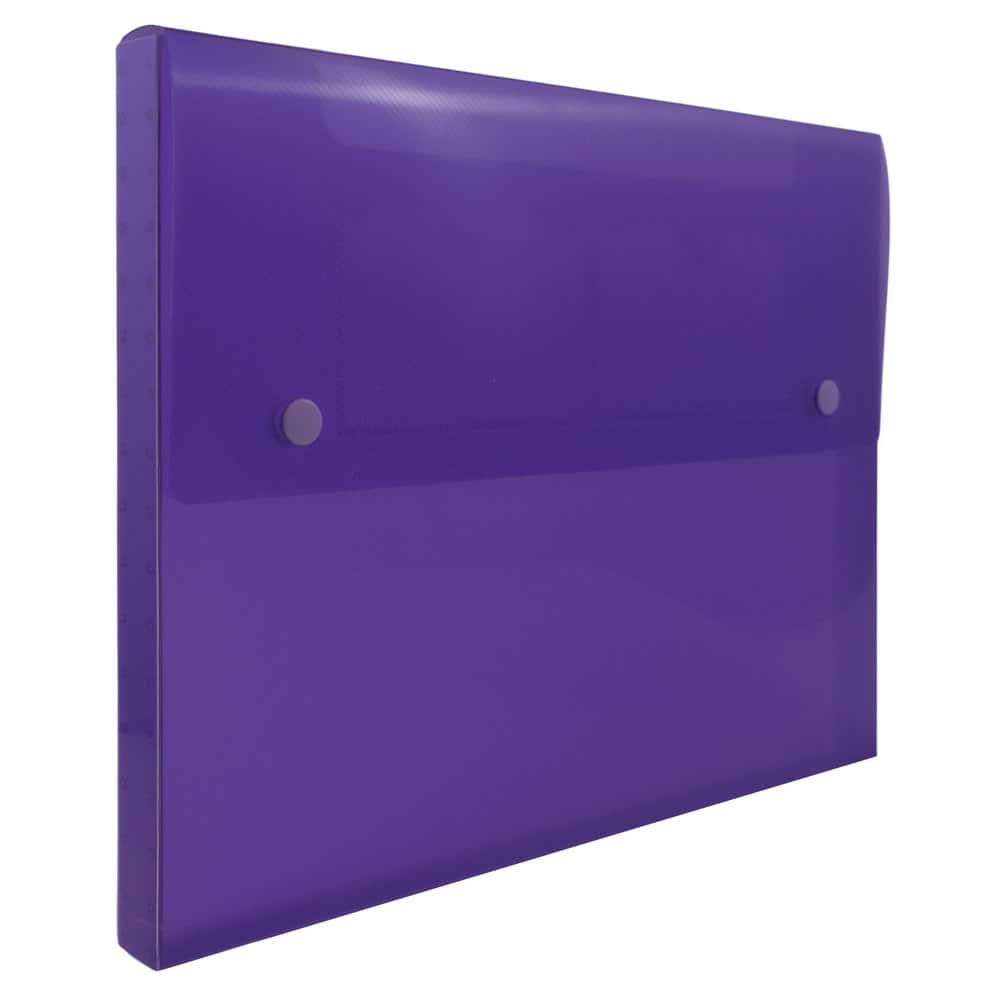 JAM Paper 9.5" x 12.5" Plastic Portfolio with Two Button Snap Closure ...