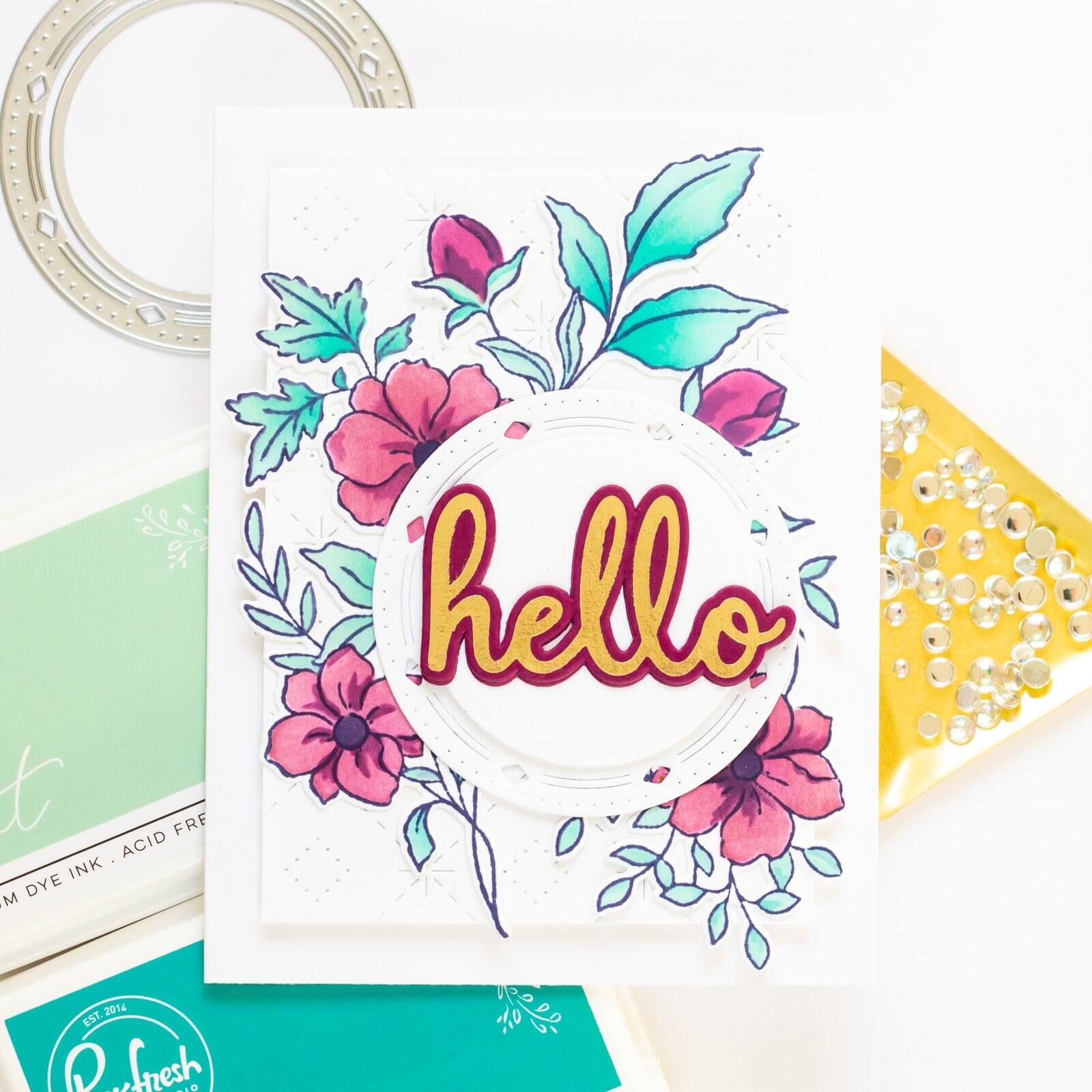 Pinkfresh Studio Phrase Builder: Hello Hot Foil Plate | Michaels