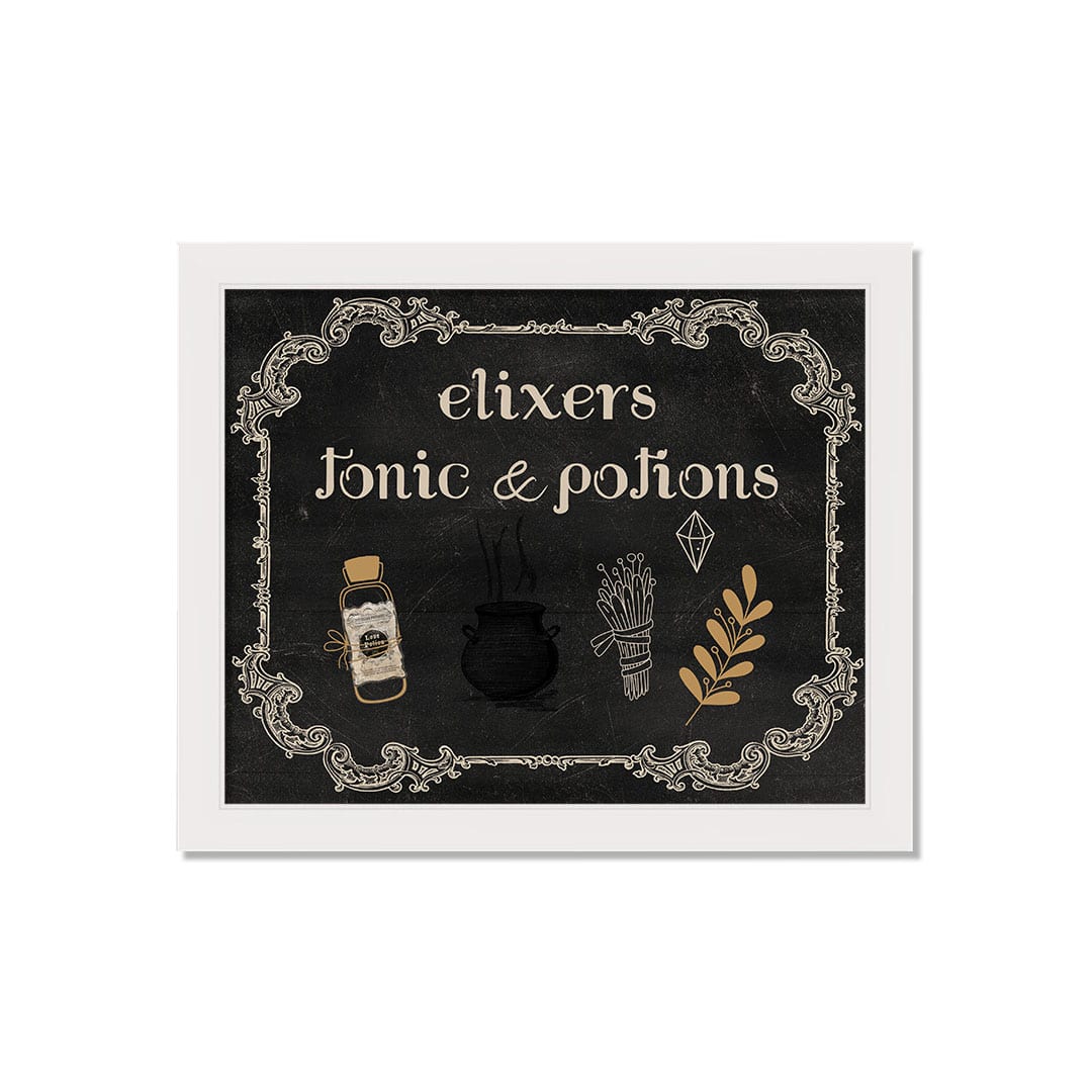 Elixers Tonic Potions 2 16" x 20" White Framed Print Under Plexiglass ...