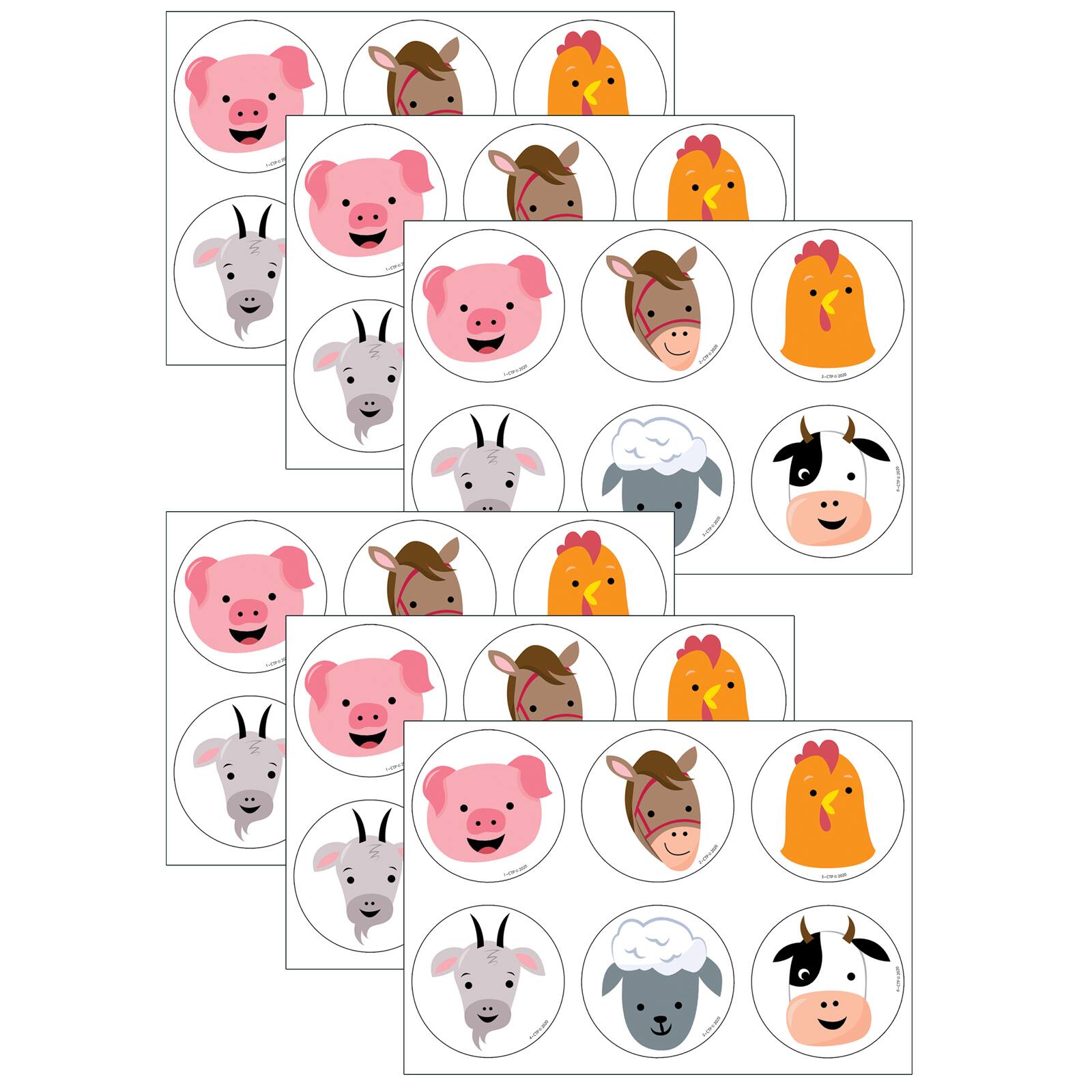Creative Teaching Press® Farm Friends Farm Faces Designer Cut-Outs, 6 ...