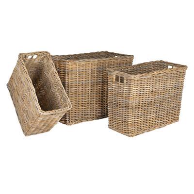 Hello Honey® Natural Rectangular Woven Rattan Nesting Basket Set | Michaels