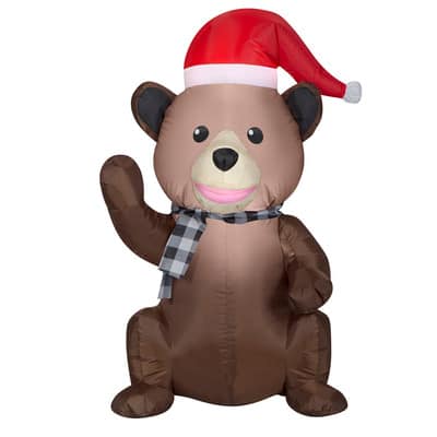 3.5ft. Airblown® Inflatable Christmas Baby Woodland Black Bear | Michaels