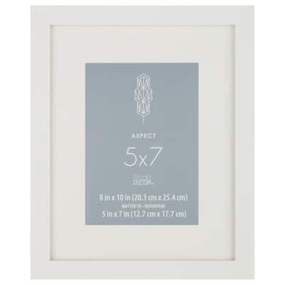 Aspect White Narrow Frame With Mat by Studio Décor®, Size: 8" x 10" / 5 ...
