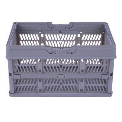 Gray Collapsible Plastic Storage Crate by Simply Tidy®, Size: Small ...