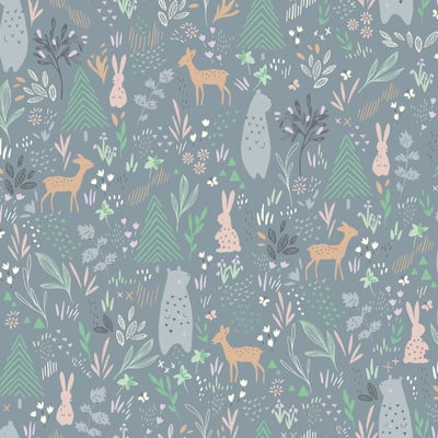 RoomMates Dark Gray Spring Forest Pals Peel & Stick Wallpaper | Michaels