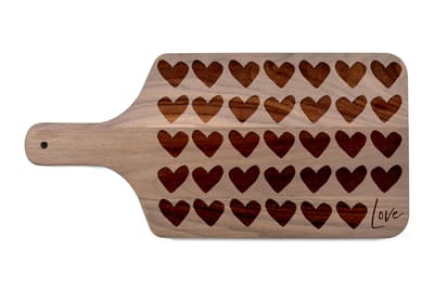 Love And Hearts 17" x 8" Walnut Paddle Cutting Board | Michaels