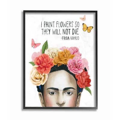 Stupell Industries Frida kahlo I Paint Flowers Wall Art in Black Frame ...