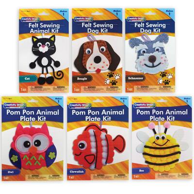Creativity Street® Animal Felt & Pom Pom Craft Kit Set | Michaels