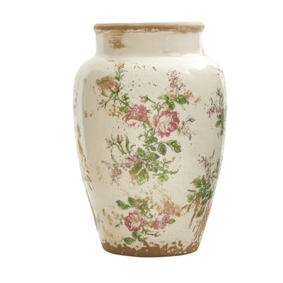 12.5in. Tuscan Ceramic Floral Print Vase | Michaels
