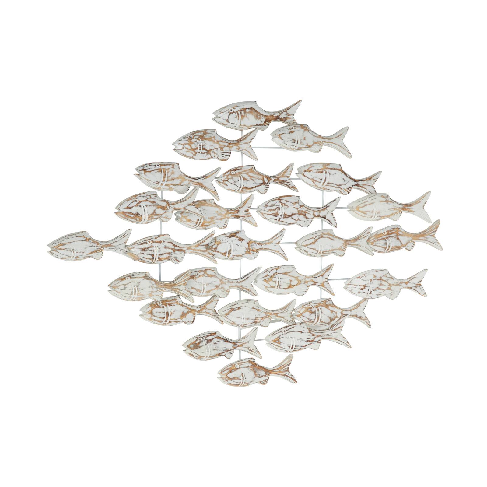 37" White Wood Fish Coastal Wall Decor | Michaels
