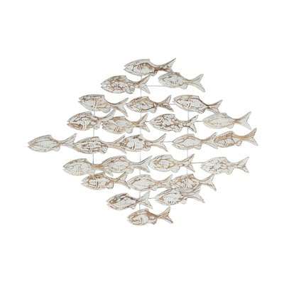 37" White Wood Fish Coastal Wall Decor | Michaels