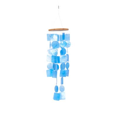 Blue Capiz shell Coastal Windchime, 26", 6" | Michaels