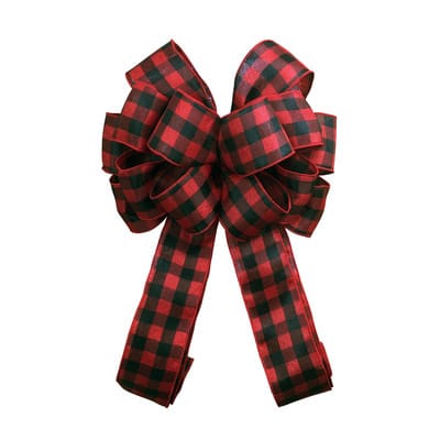 20.5'' Red and Black Buffalo Checkered Christmas Tree Topper by ...
