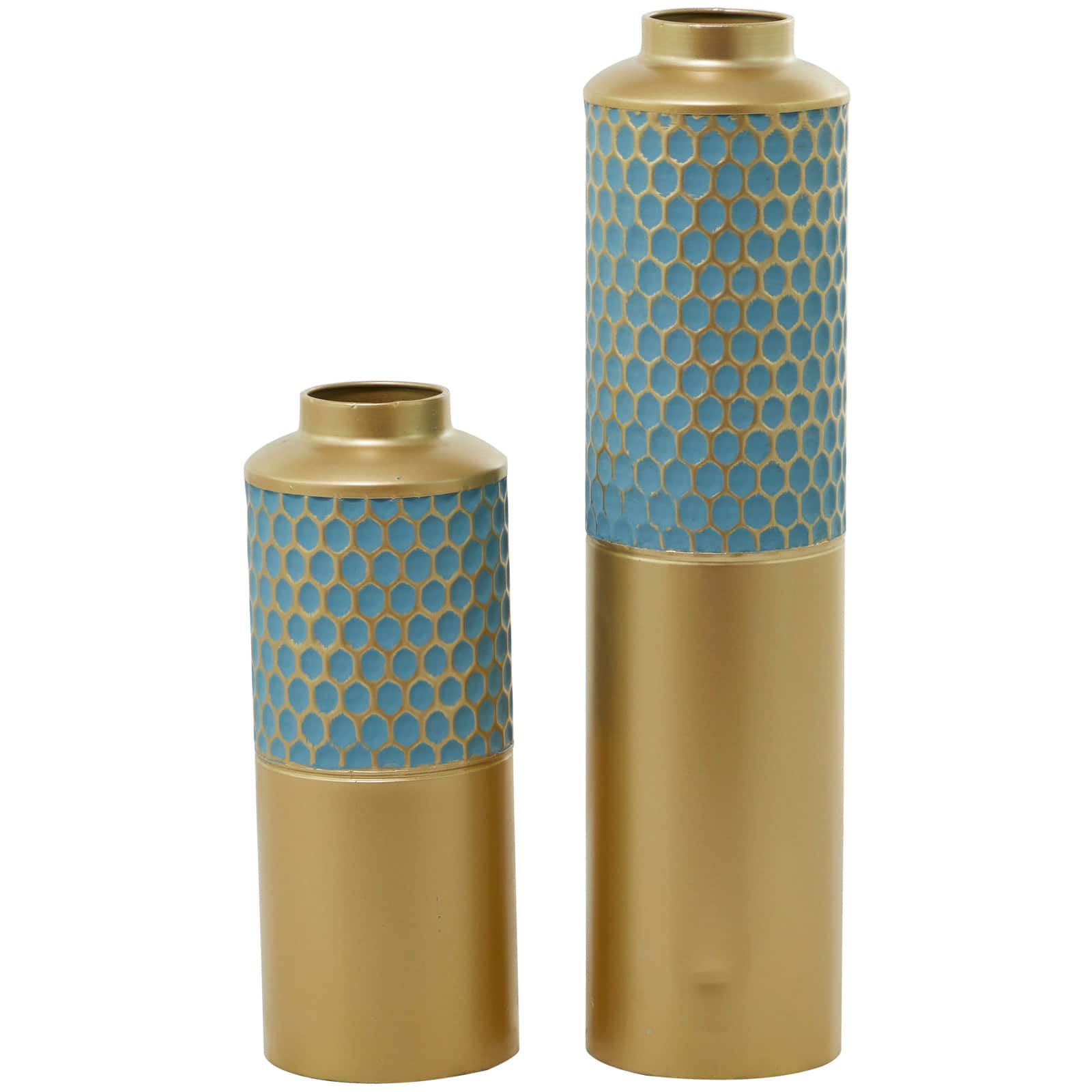 Light Blue Metal Glam Vase, Set of 2 | Michaels