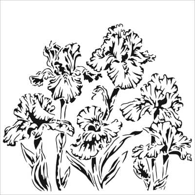 The Crafter's Workshop Irises Stencil, 6'' x 6'' | Michaels