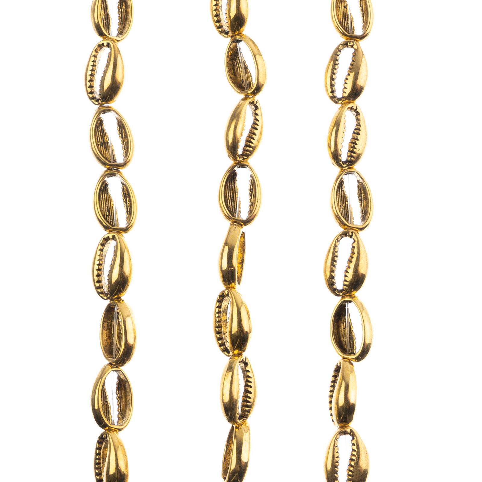 John Bead Antique Gold Metal Cowrie Beads, 16mm | Michaels