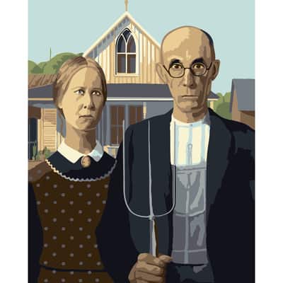 8" x 10" American Gothic Paint-by-Number Kit with Wood Display Hanger ...