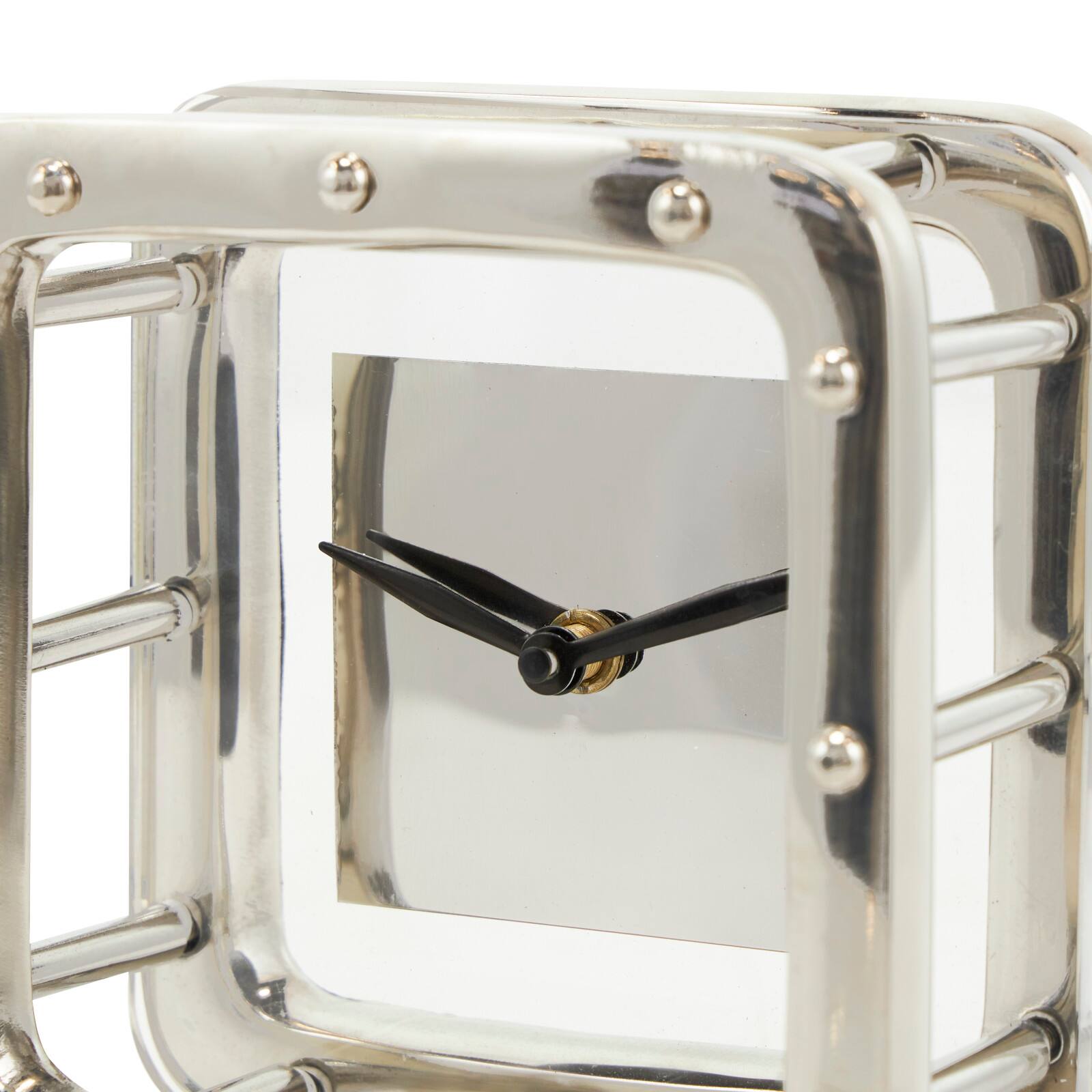 6" Silver Aluminum Geometric Dimensional Open Frame Clock | Michaels