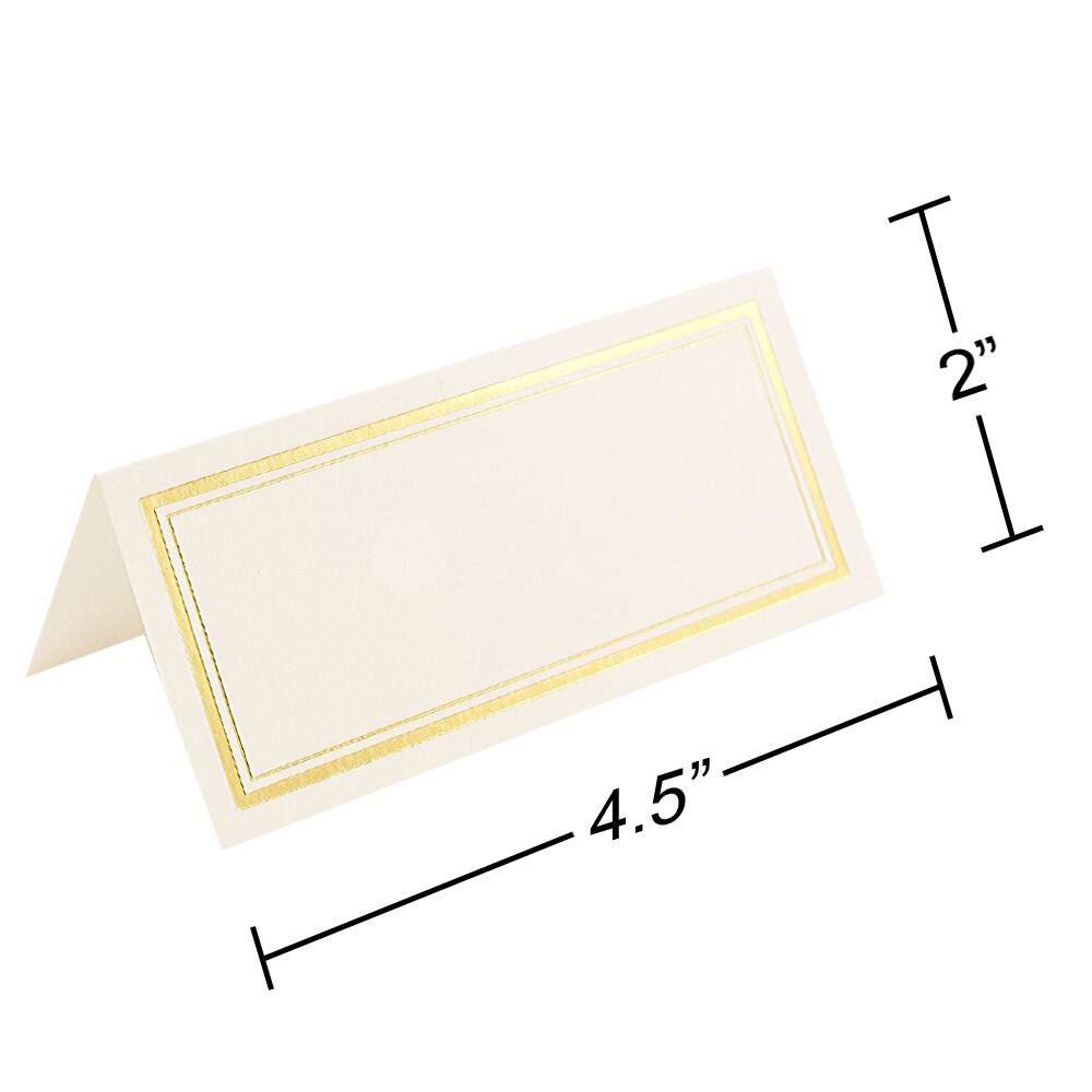 JAM Paper Double Metallic Border Fold-Over Wedding Table Place Cards ...