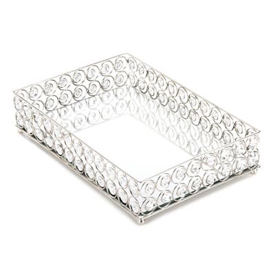 13" Shimmer Rectangular Jeweled Tray | Michaels