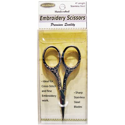 Sullivans 4" Gold Heirloom Embroidery Round Handle Scissors | Michaels