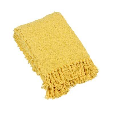 Hello Honey® 60" Chartreuse Woven Cotton Throw Blanket with Fringe ...