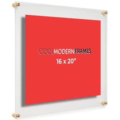 Cool Modern Frames 2 Pack Clear Acrylic Float Frame with Gold Hardware ...