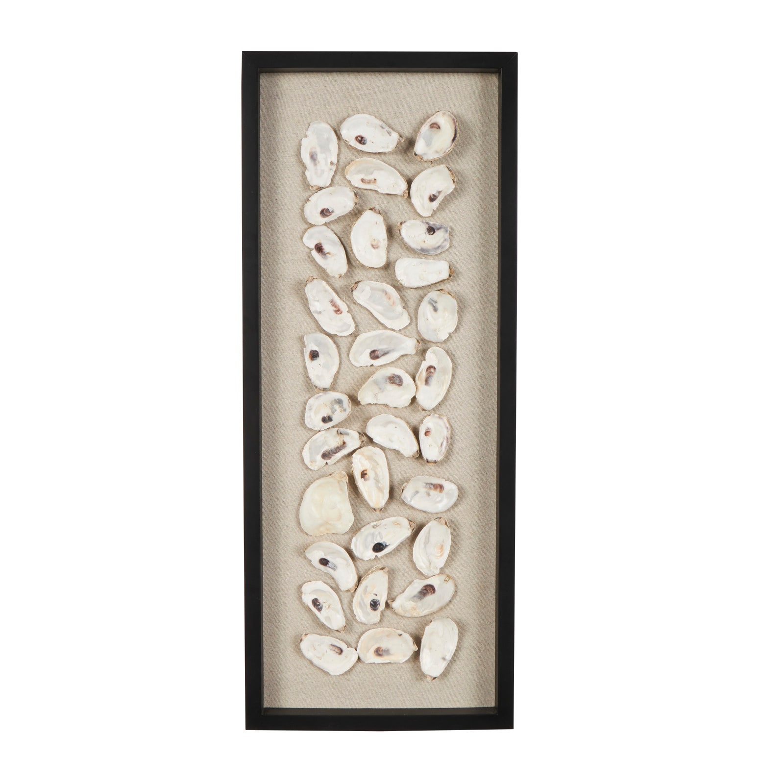 Cream Shell Shell Handmade Abstract Wall Décor with Beige Linen Backing ...