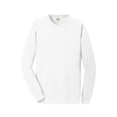Port & Company® Beach Wash™ Garment-Dyed Long Sleeve Adult T-Shirt ...