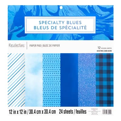 Specialty Blues Paper Pad by Recollections™, 12" x 12" | Michaels