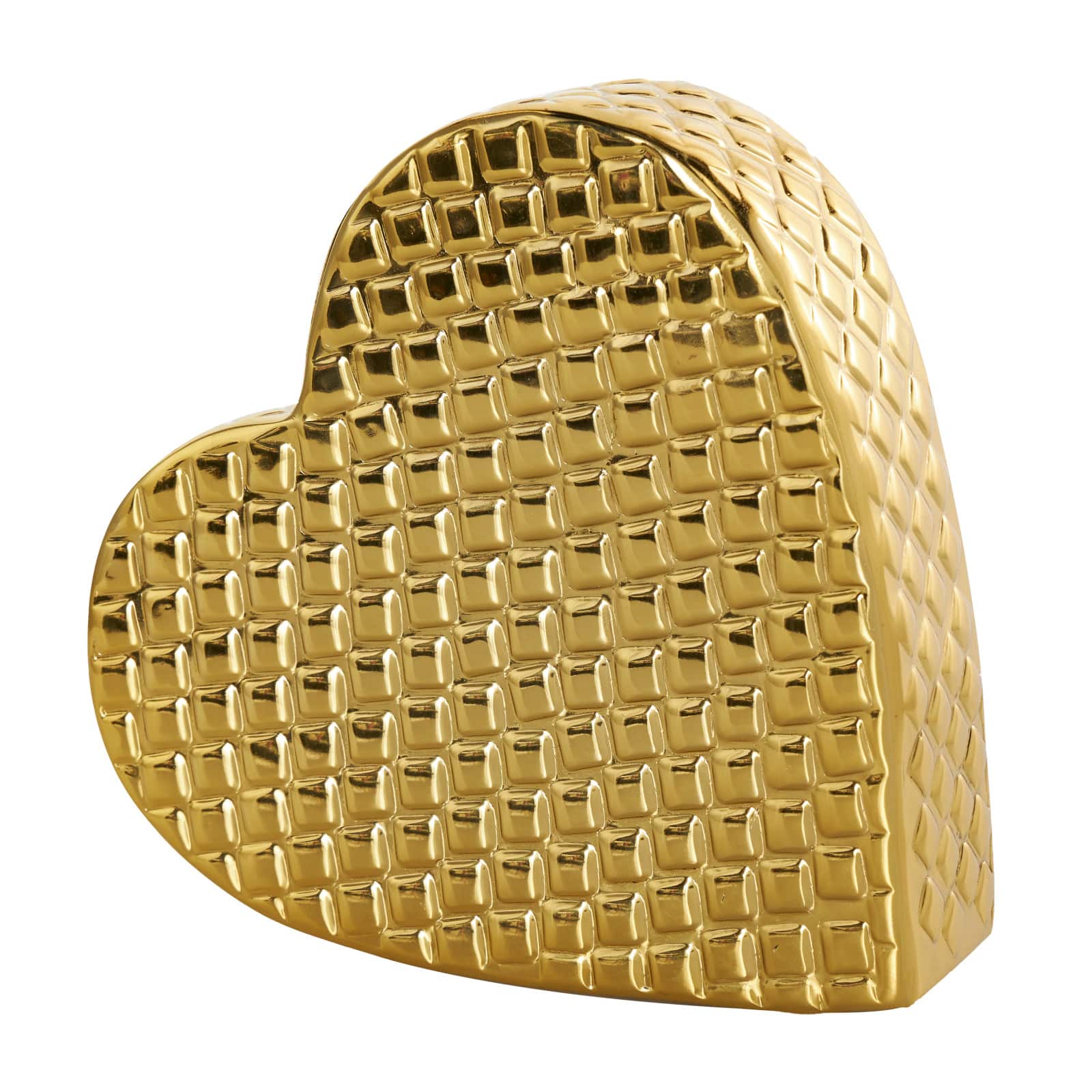 9" Gold Aluminum Heart Slanted Sculpture | Michaels