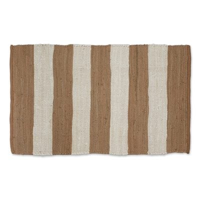 DII® Stone & White Stripe Rag Rug, 2ft. x 3ft. | Michaels
