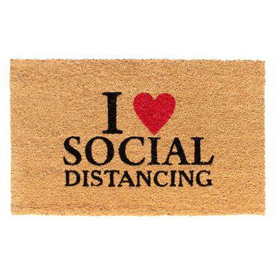 RugSmith Black I Love Social Distancing Machine Tufted Doormat | Michaels
