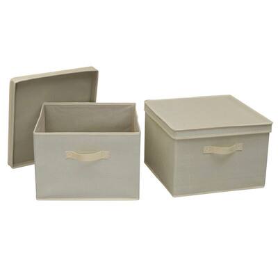 Household Essentials Canvas Storage Boxes with Lids, 2ct. | Michaels
