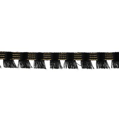 7/8" Metallic Fringe Trim Ribbon by Celebrate It®, Color: Black/Gold ...