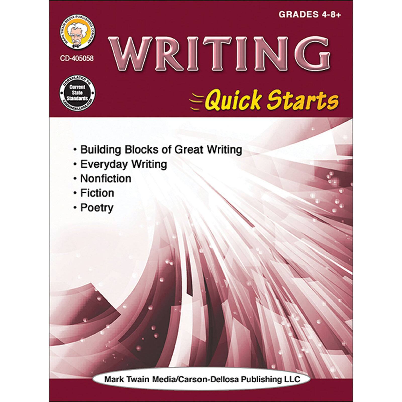 Mark Twain Writing Quick Starts Workbook, Grade 4-12, 3ct. | Michaels
