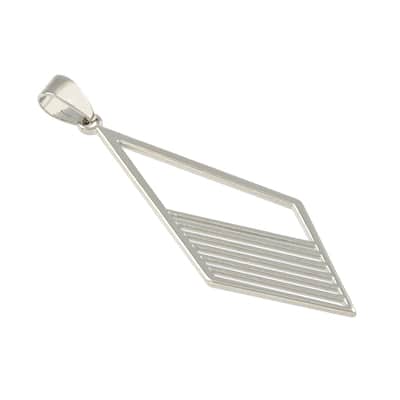 Rhodium Rhombus with Lines Pendant by Bead Landing™ | Michaels