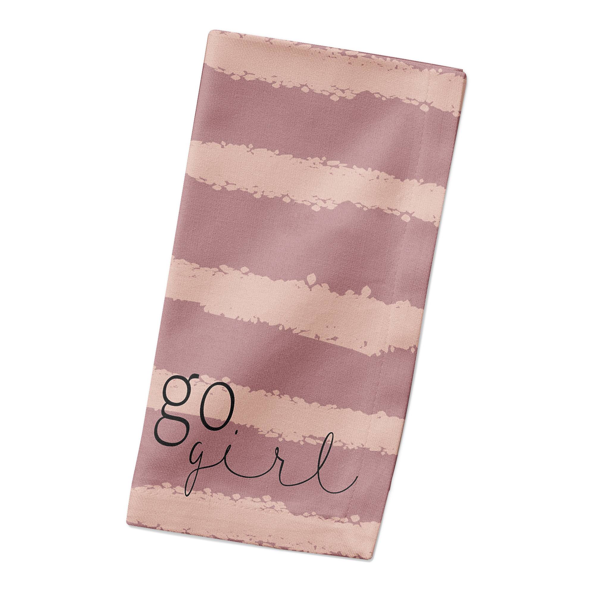 Go Girl Pink Stripes on Pink 10" x 10" Cotton Twill Napkin | Michaels