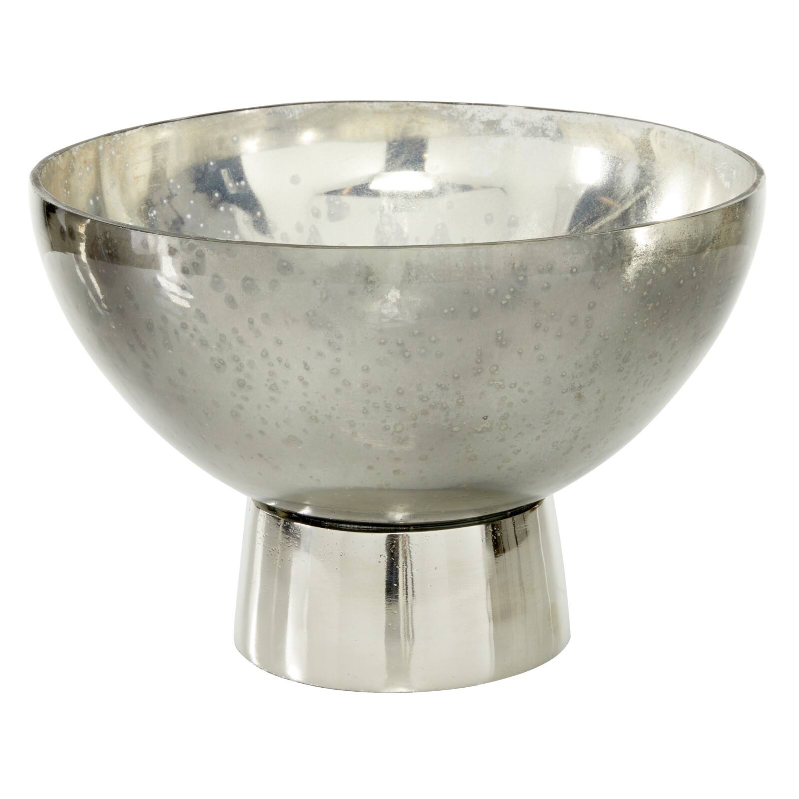 11" Dark Gray Glass & Metal Modern Decorative Bowl | Michaels