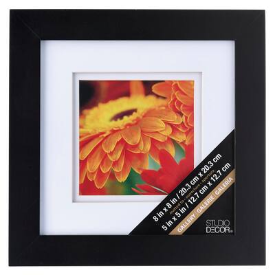 8 Pack: Black 5" x 5" Gallery Frame with Double Mat by Studio Décor ...