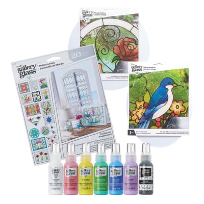 Plaid® Gallery Glass® 10 Piece Stained Glass Painting Starter Kit ...