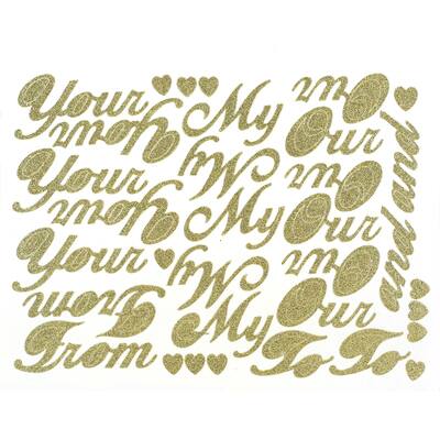 JAM Paper Miscellaneous Gold Script Floral Adhesive | Michaels