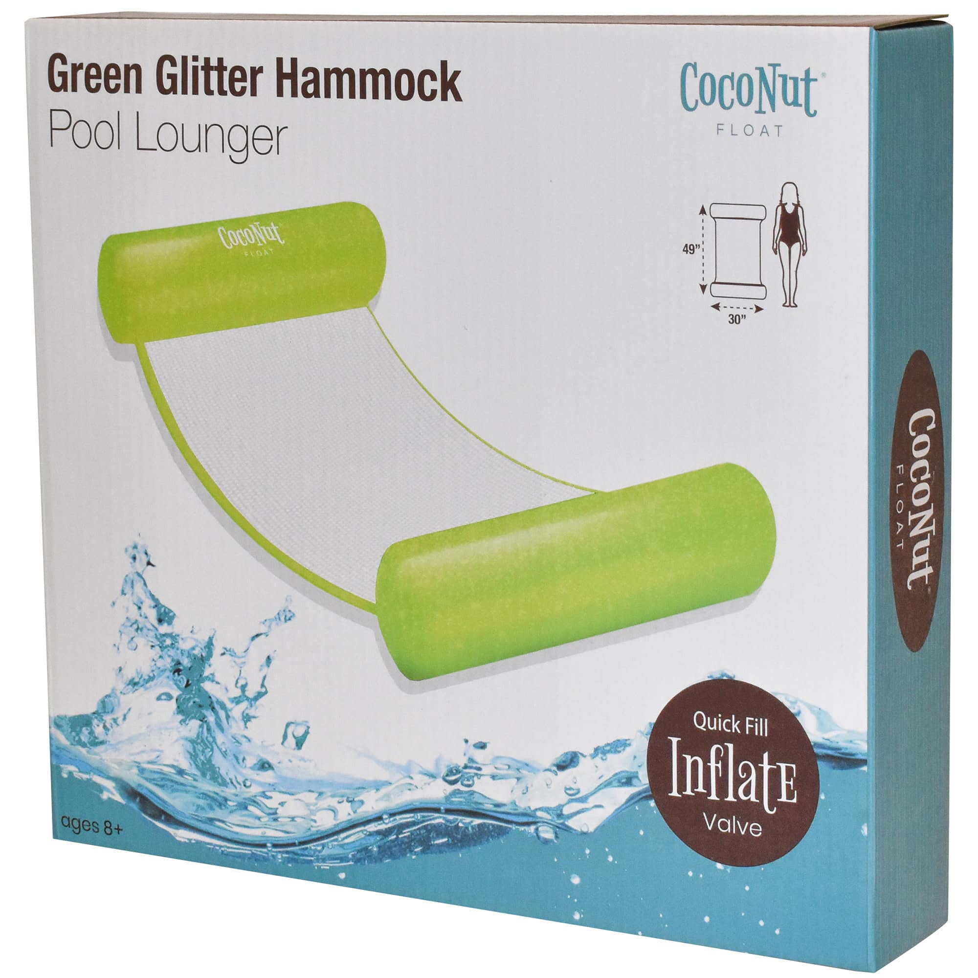 CocoNut Float 4ft. Green Glitter Hammock Pool Lounger | Michaels
