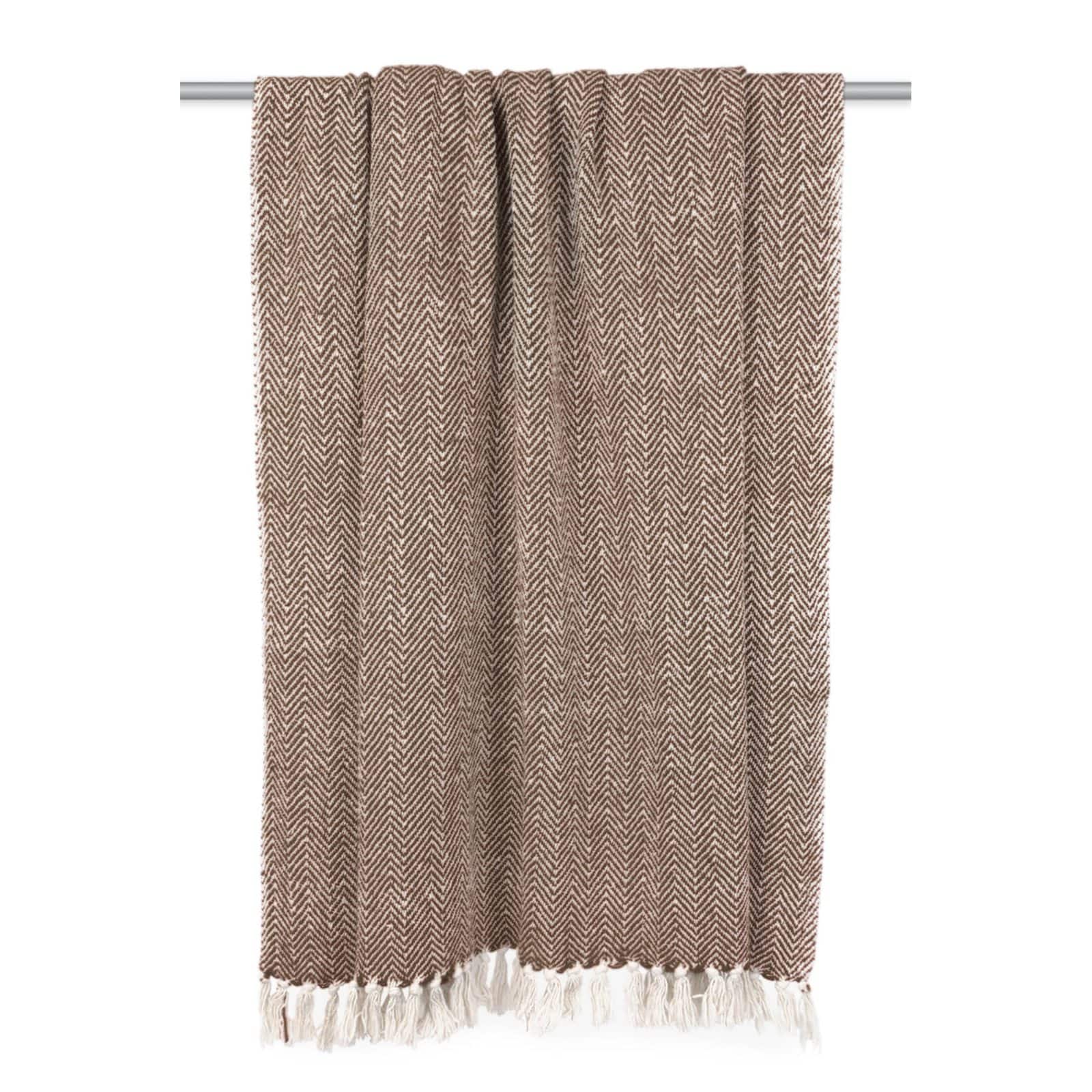 DII® Dark Brown Handloom Chevron Throw | Michaels